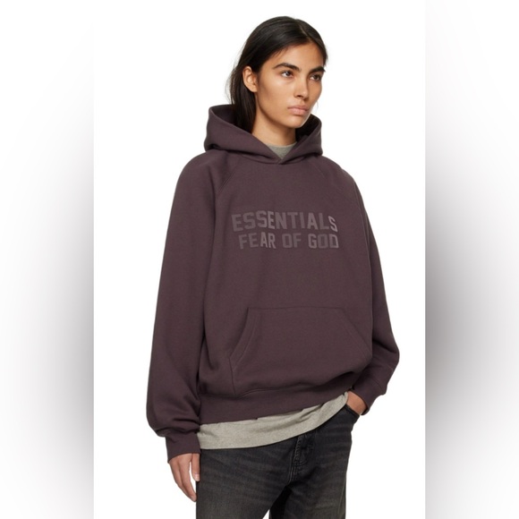 Essentials | Shirts | Nwt Fear Of God Essentials Hoodie In Plum Size ...